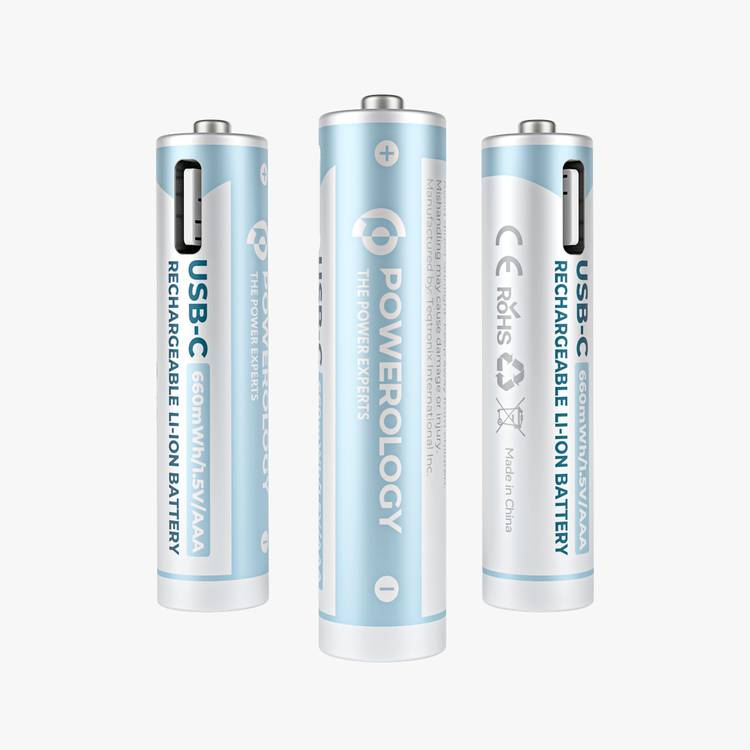Powerology Type-C Rechargeable Lithium-ion AAA Battery - White | UAE ...