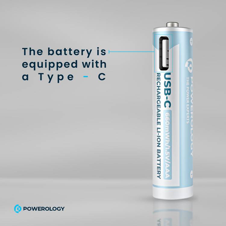 Powerology Type-C Rechargeable Lithium-ion AAA Battery - White | UAE ...