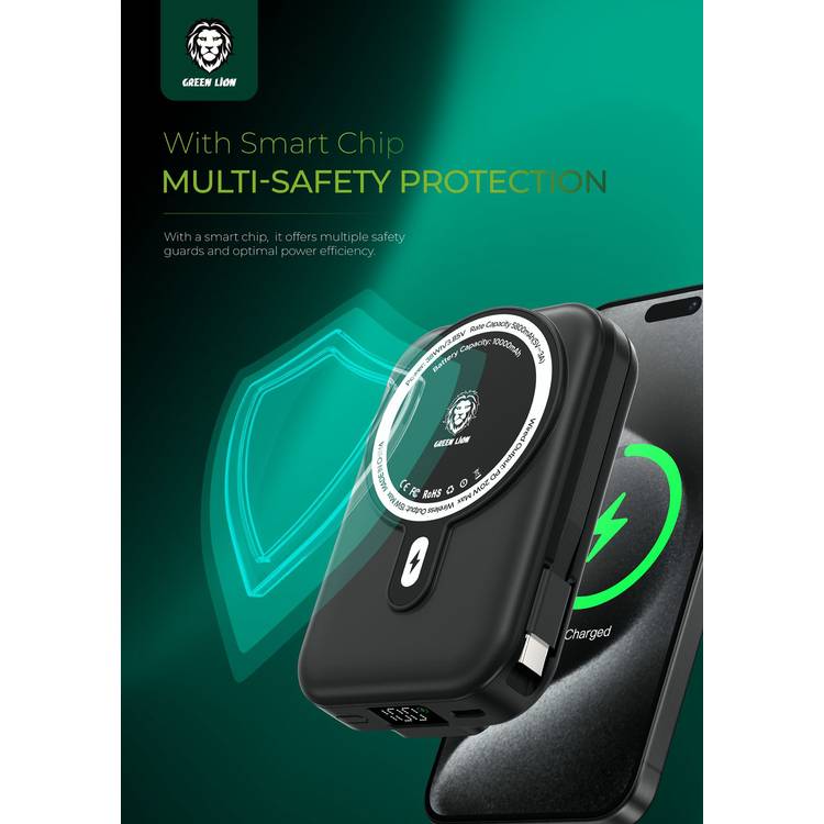 Green Lion Monaco Grip 10000mAh Power Bank - Black | UAE (GNMGP10KPBBK)