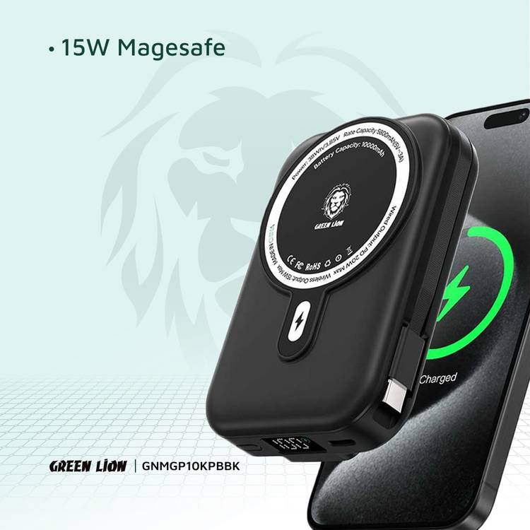 Green Lion Monaco Grip 10000mAh Power Bank - Black | UAE (GNMGP10KPBBK)