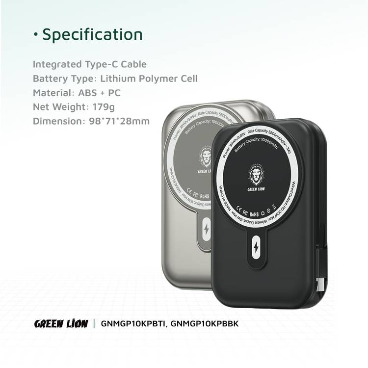 Green Lion Monaco Grip 10000mAh Power Bank - Black | UAE (GNMGP10KPBBK)