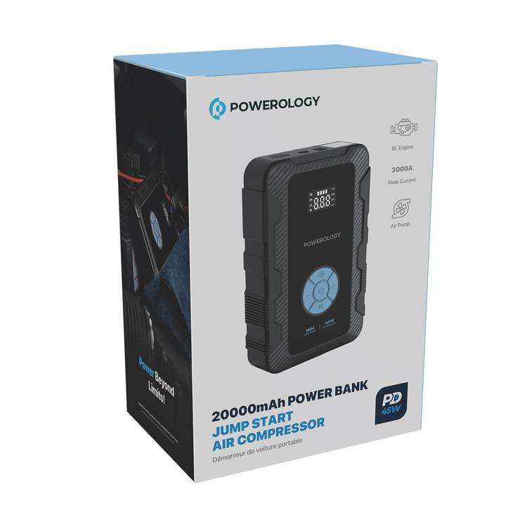 Buy Powerology 20000mAh Power Bank Jump Start Air Compressor in UAE ...