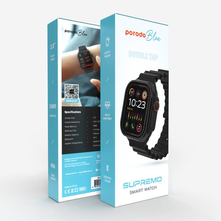 Buy Porodo Blue Watch Ultra with Motion Gestures in UAE | Bluetooth ...