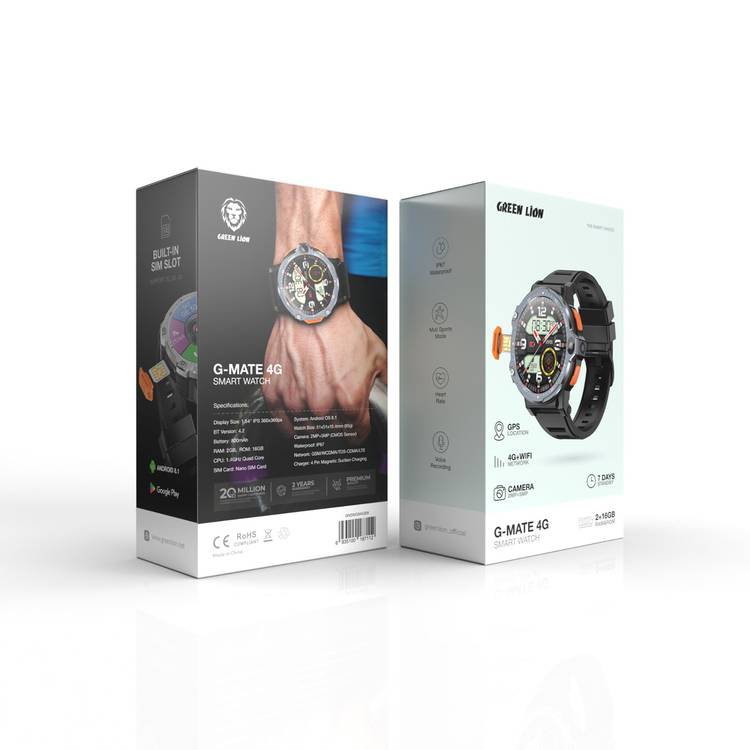 Green Lion G-Mate 4G Smart Watch in UAE | Dual Cameras - Black Color ...