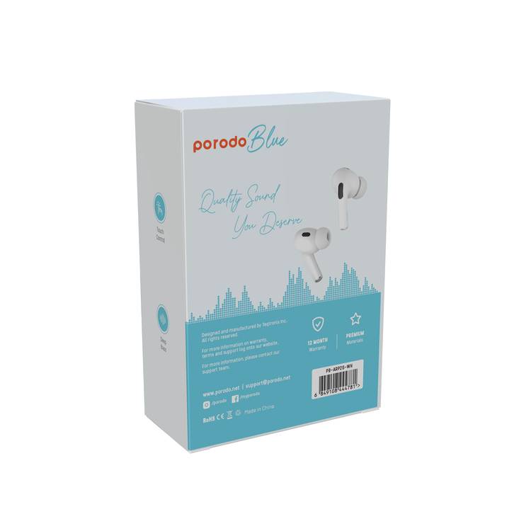 Buy Porodo Blue AirPods Pro2 with Screen in UAE | Touch Control - White ...