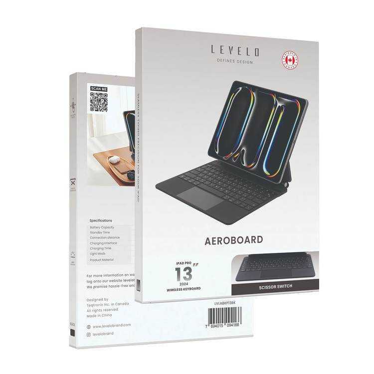 Levelo AeroBoard Saffiano Leather Wireless Keyboard for iPad Pro 13" 2024 in UAE | 500mAh ...