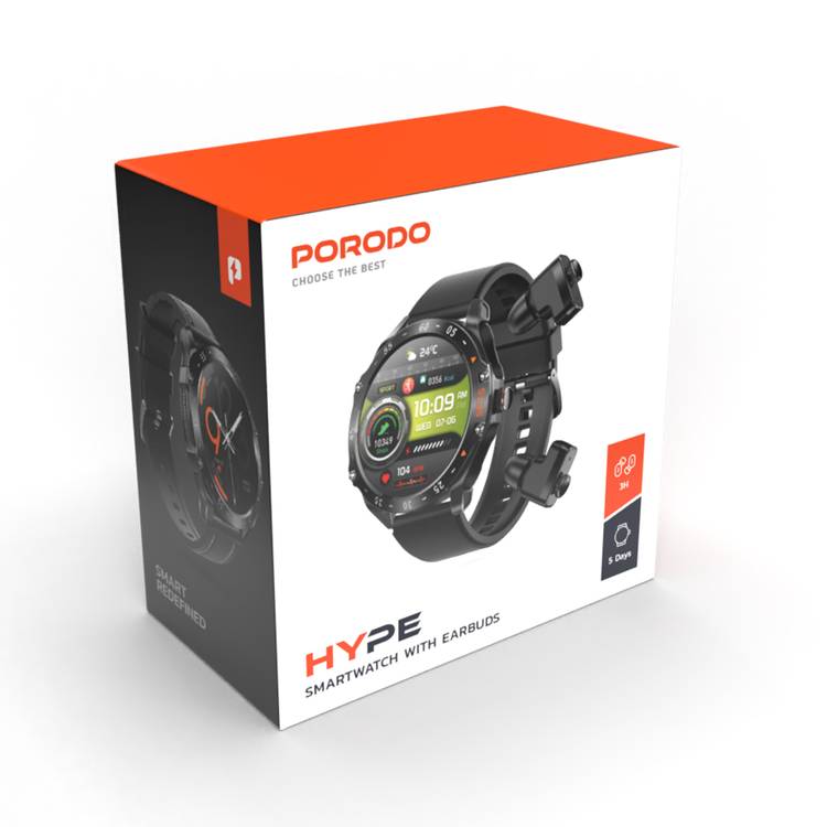 Porodo Hype Smart Watch with Wireless Earbuds in UAE | Leather Band ...