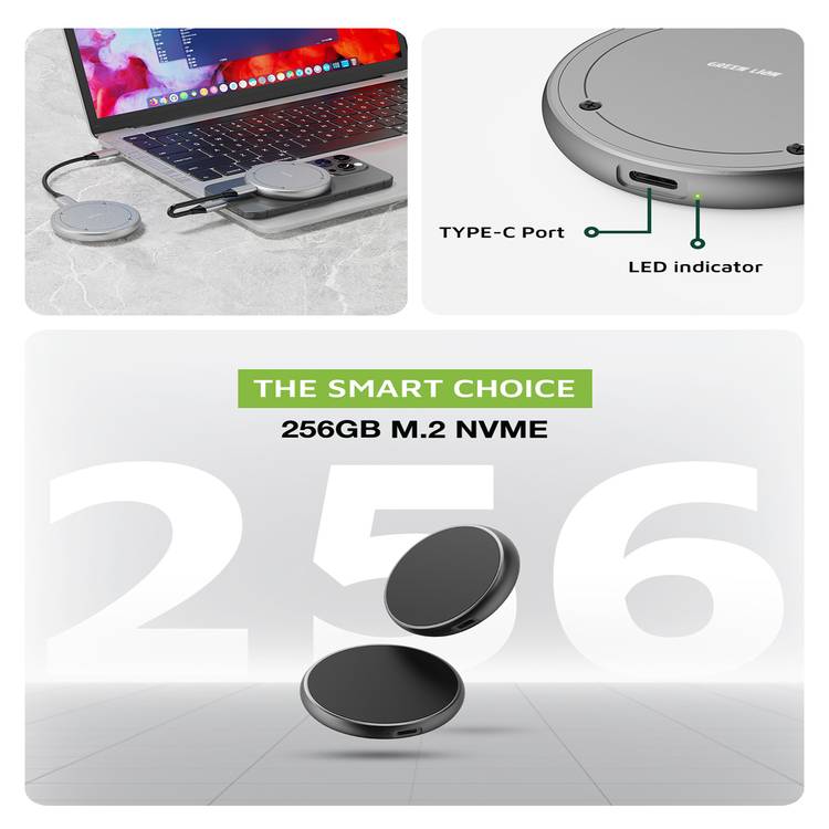 Buy Green Lion MagSafe Case SSD M.2 NVME in UAE | Gray color ...