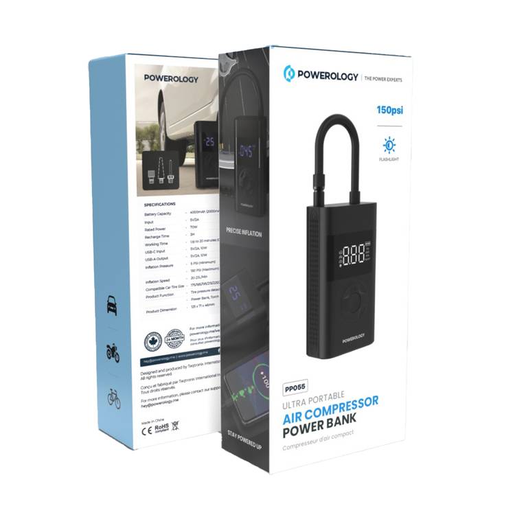 Buy Powerology PPO55 Ultra Portable Air Compressor Powerbank in UAE ...