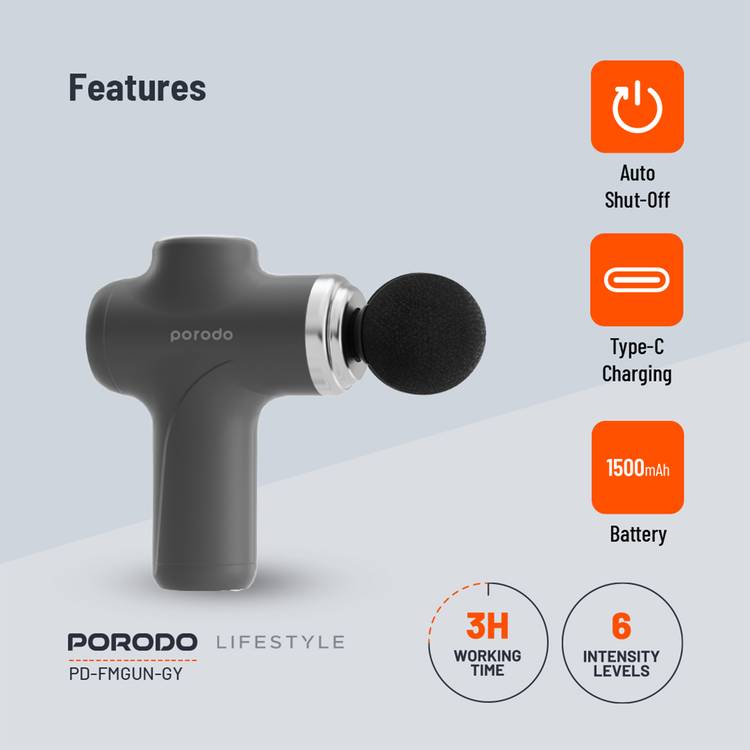 Porodo Lifestyle Precision Handheld Massager 4 Interchangeable Head in ...