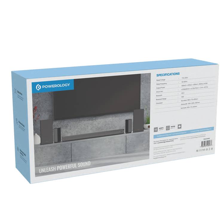 Buy Powerology 5.2.4CH Home Theater Soundbar with Dolby Atmos, Wireless ...