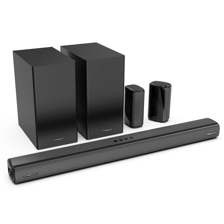 Buy Powerology 5.2.4CH Home Theater Soundbar with Dolby Atmos, Wireless ...