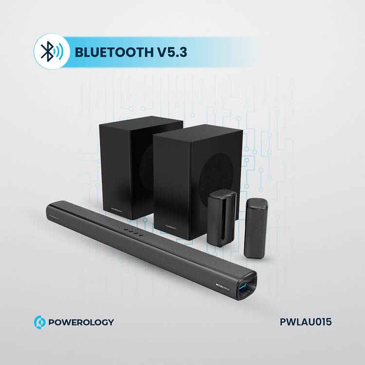 Buy Powerology 5.2.4CH Home Theater Soundbar with Dolby Atmos, Wireless ...