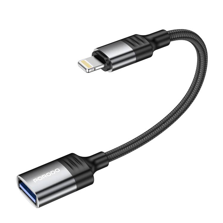 Porodo Lightning OTG Wire in UAE | 480Mbps Data Transfer, 12cm Cable ...
