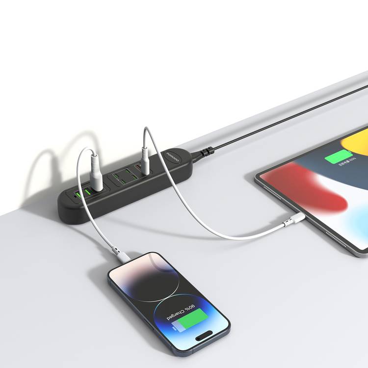 Porodo 50W Multi-Port USB Charging Hub in UAE | Simultaneous Charging, 2m Cable Length - Black ...