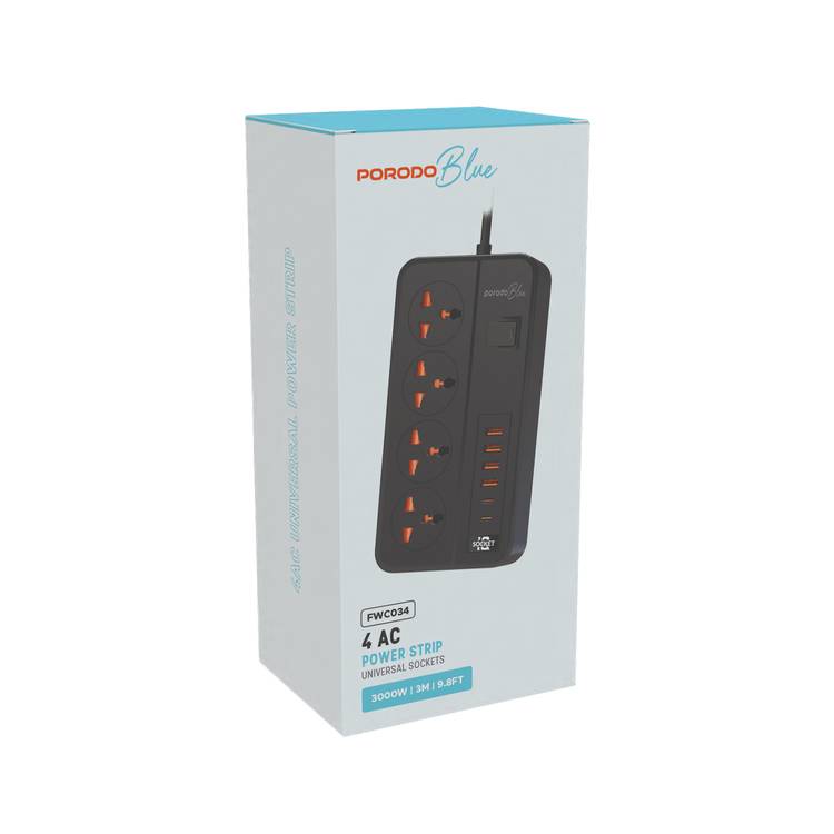 Buy The Porodo 4AC Universal Power Strip in UAE | 3000W Rated Power ...