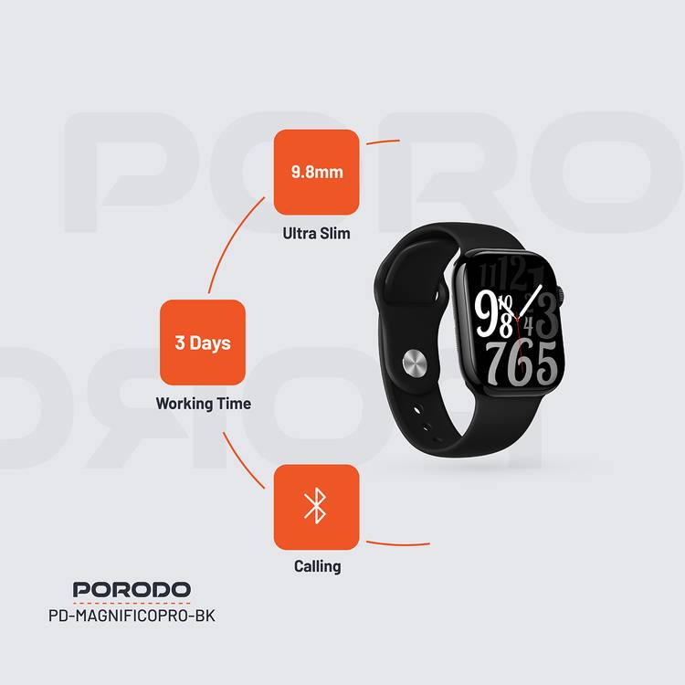 Porodo Magnifico Pro Smart Watch with Dual Straps in UAE | Health ...