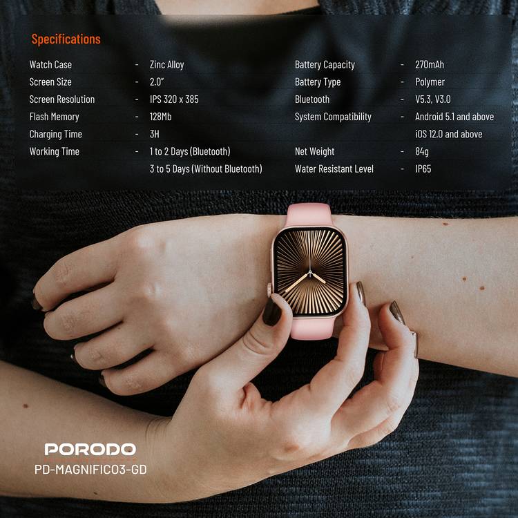 Porodo Magnifico 3 Smart Watch with Dual Straps in UAE | Health ...