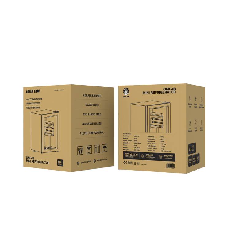 Green Lion GMF-68 Mini Refrigerator in UAE | Removable & Adjustable Shelves - Black Color ...