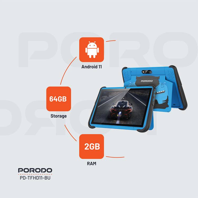 Porodo 10.1" Kids Android Tablet in UAE | Bluetooth V4.2, 64GB Storage ...