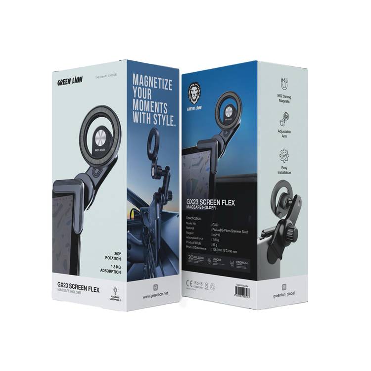 Green Lion GX23 Screen Flex MagSafe Holder in UAE | Adjustable Arm, N52 Strong Magnets - Black ...