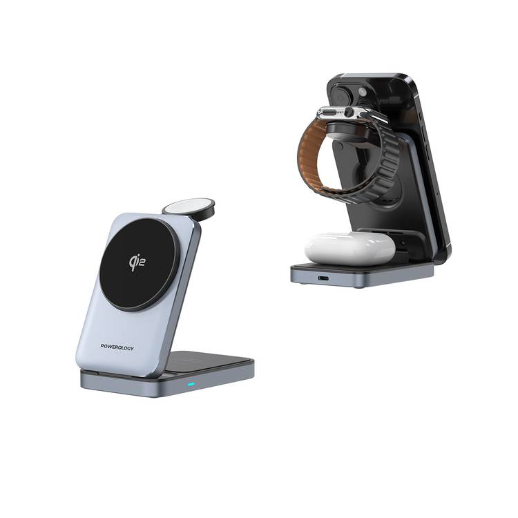 Powerology 3-in-1 Foldable Wireless Magnetic Charging Hub in UAE | Type ...
