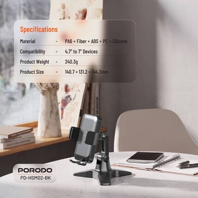 The Porodo Multi-Angle Desk Phone Holder for 4.7"-7" Devices in UAE ...