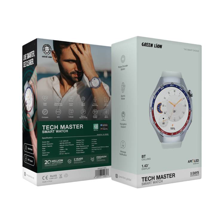 Green Lion Tech Master Smart Watch in UAE | 1.43" AMOLED Screen Size ...